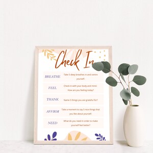 Self-care Check-in Poster Therapy Office Decor Therapy Office | Etsy ...