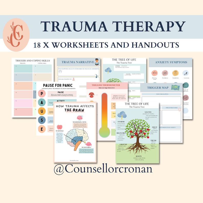 Therapy Worksheet Mega Bundle Trauma Therapy Teen Mental - Etsy
