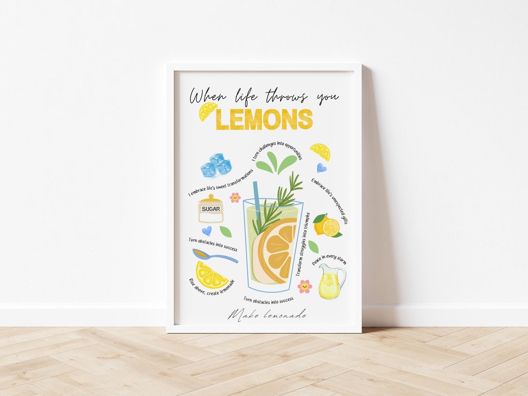 When Life Throws You Lemons Poster for Positive Thinking. Therapy ...
