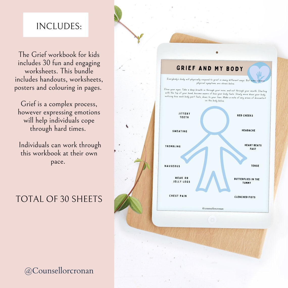 Kids Grief and Loss Worksheets Therapy Workbook Kids - Etsy