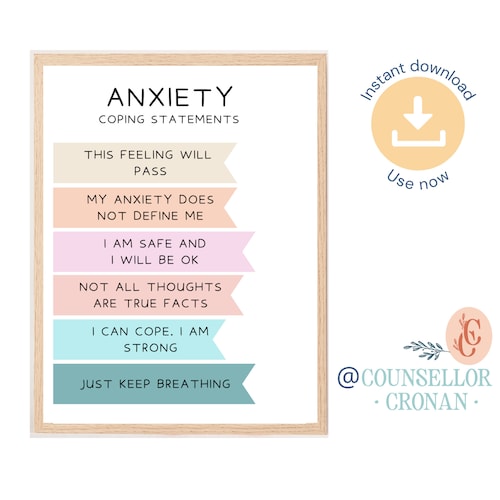 Anxiety Coping Statement Poster Therapy Office Decor Therapy - Etsy