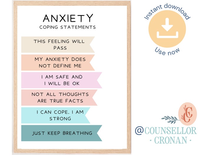 Anxiety Coping Statement Poster Therapy Office Decor Therapy - Etsy