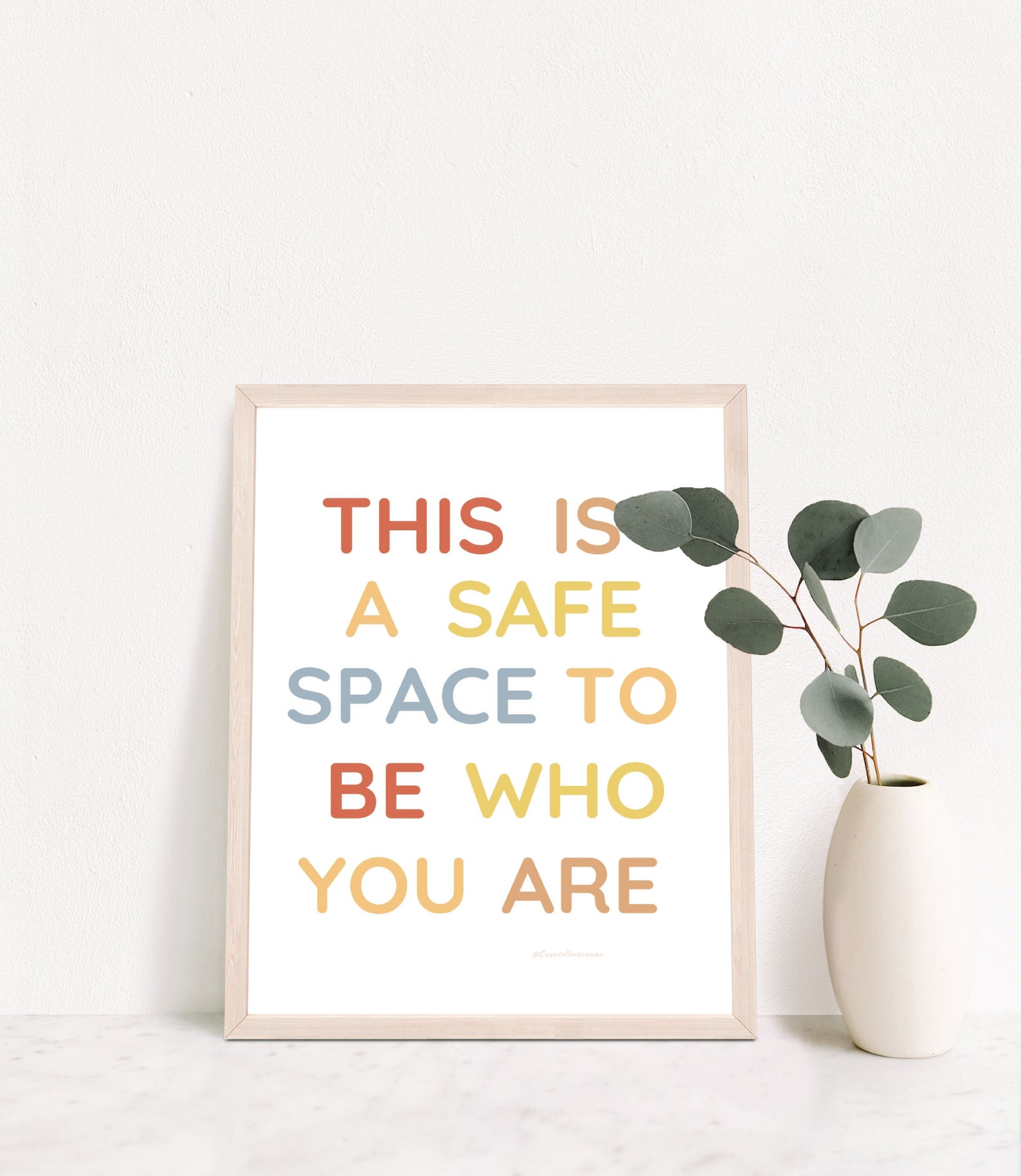 Safe Space to Be Who You Are Poster Therapy Office Decor | Etsy