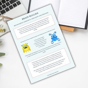 20 Brain Bully Cards to Help With Negative Thinking for Kids. Emotional ...