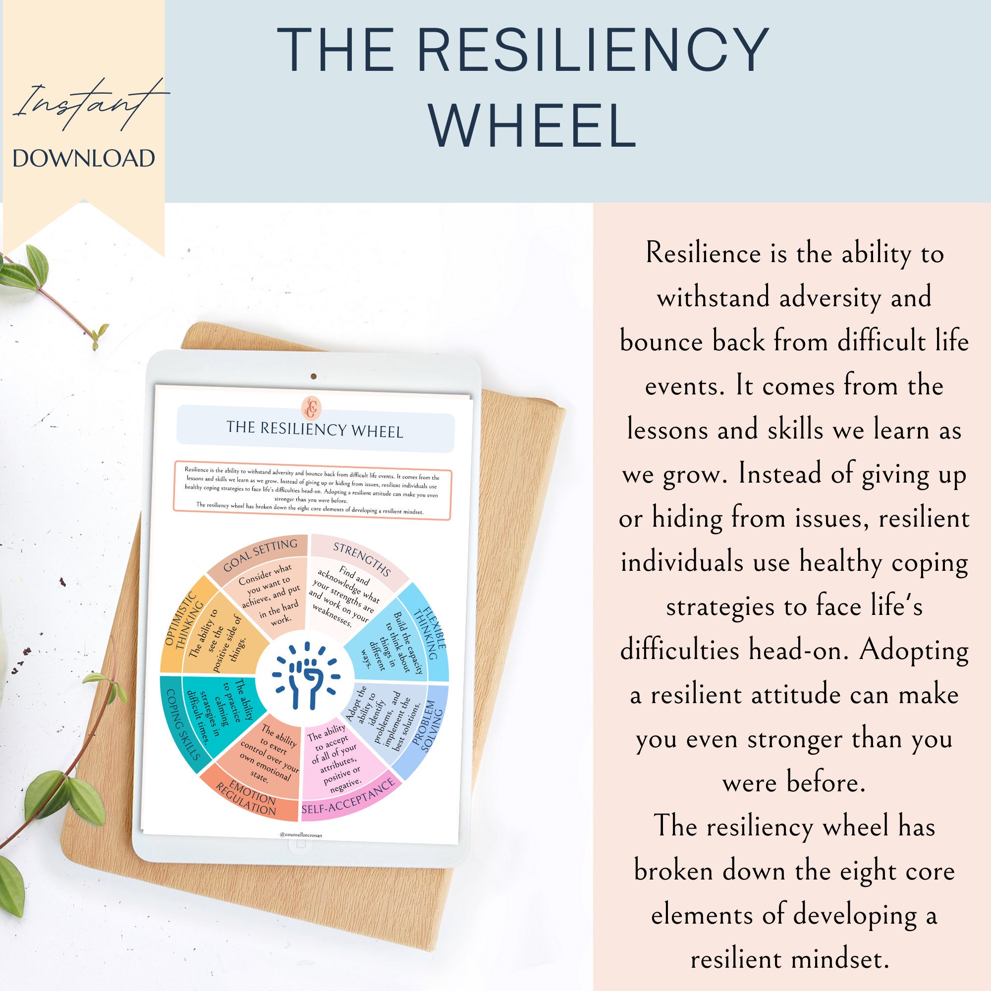 The Resiliency Wheel and Strategies Educational Handout. ADHD Coping ...