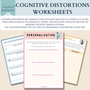 Cognitive Distortions Worksheets, Challenge Unhelpful Thinking Styles ...