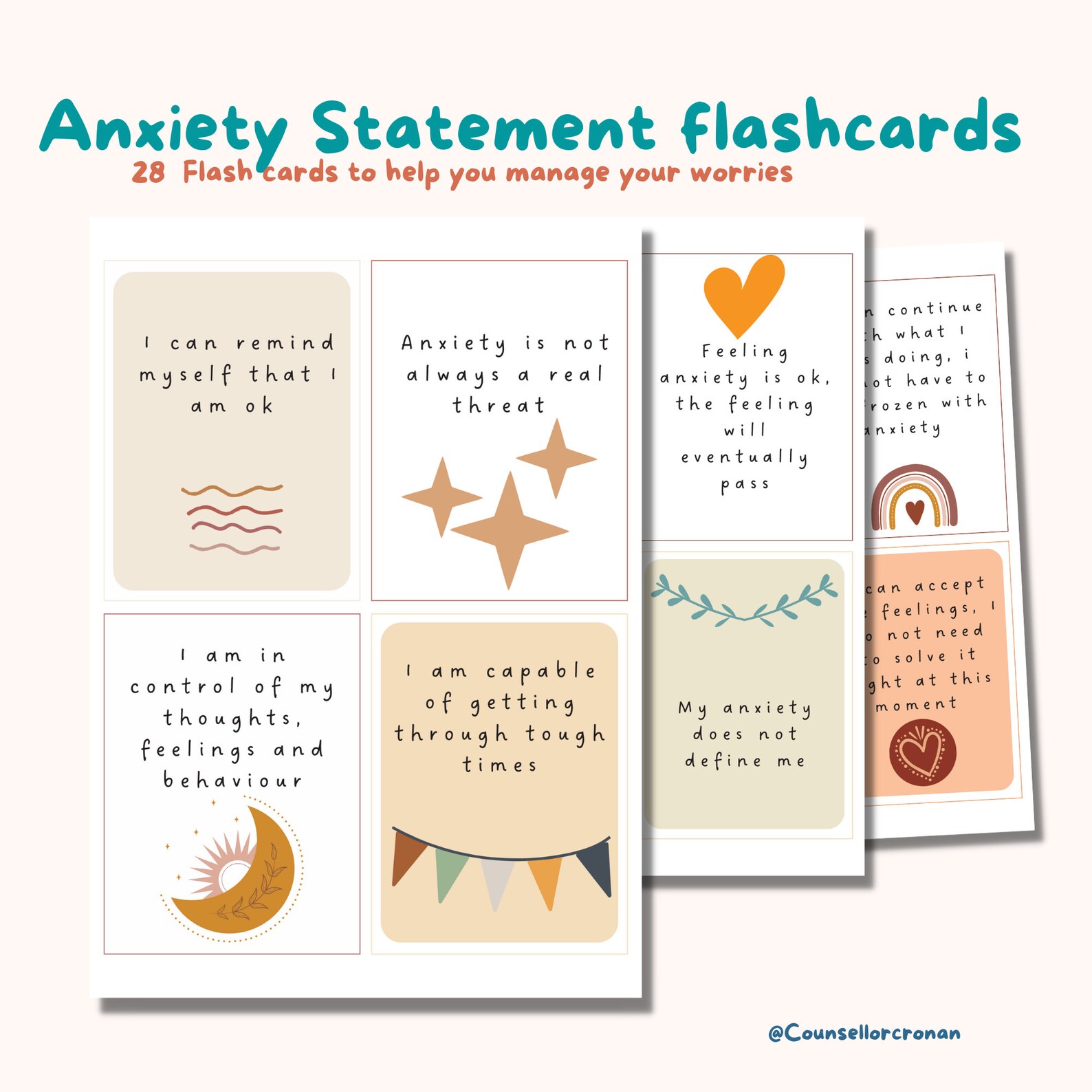 Anxiety Cards Coping Skills Therapy Tools Mindfulness - Etsy