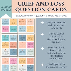 Grief Question and Affirmation Cards Therapy Office Decor - Etsy