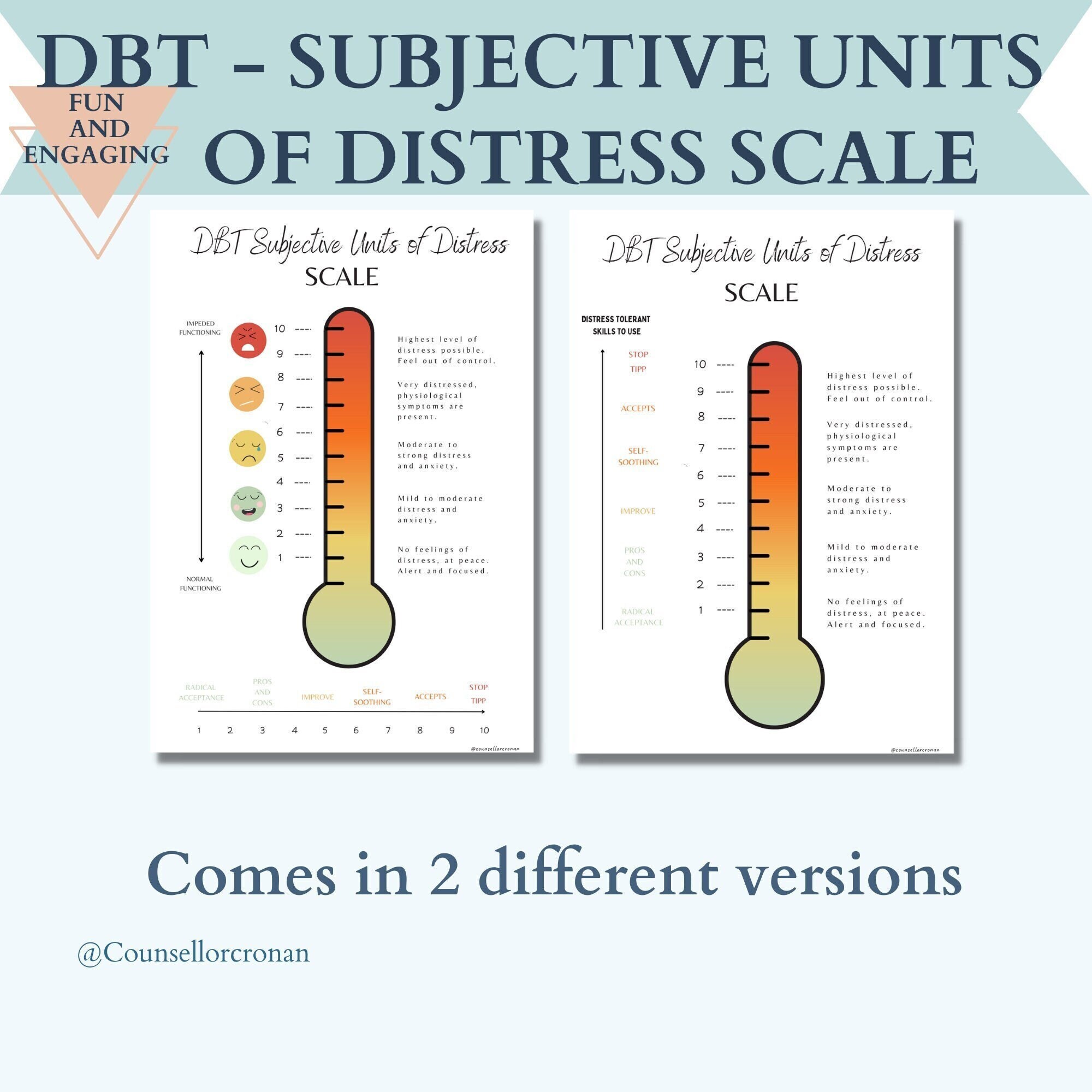 Subjective Units of Distress Scale SUDS DBT DBT Skills - Etsy Canada