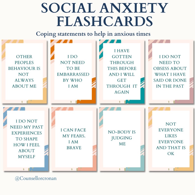 Anxiety Coping Flash Card Bundle Dbt Cards Social Anxiety - Etsy Ireland