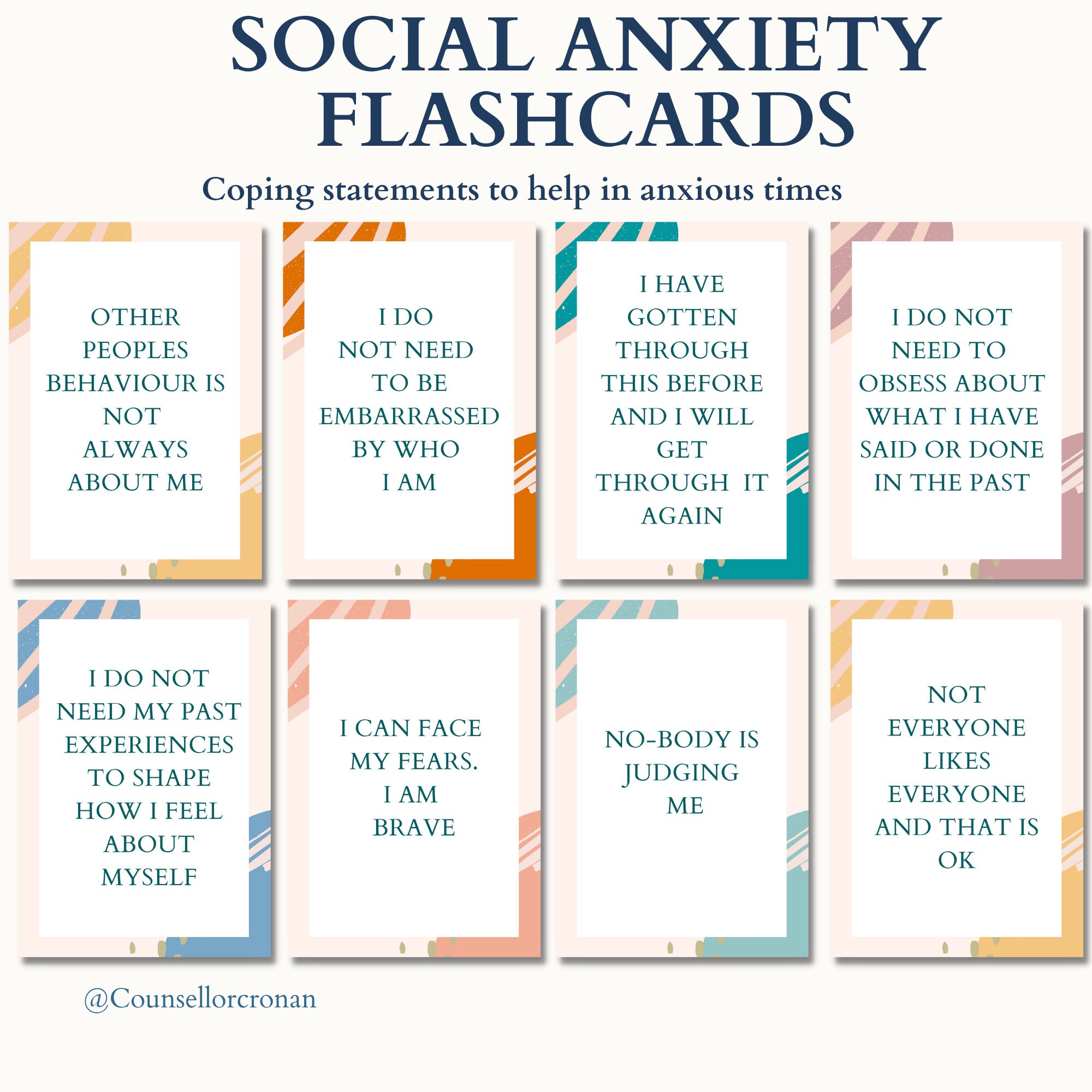 Anxiety Coping Flash Card Bundle Dbt Cards Social Anxiety - Etsy