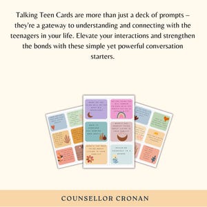 Therapy Question Cards for Teens, Counseling Flash Cards, Conversation ...