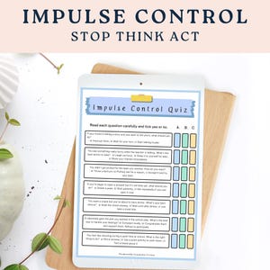 Impulse Control Worksheets for Kids and Teens: Emotional Regulation ...