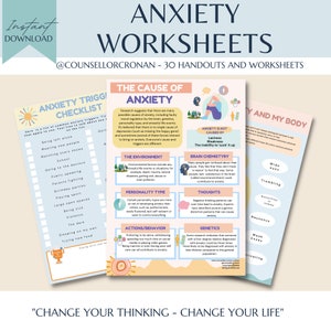 Anxiety Bundle Anxiety Worksheets Therapy Tools Therapy - Etsy