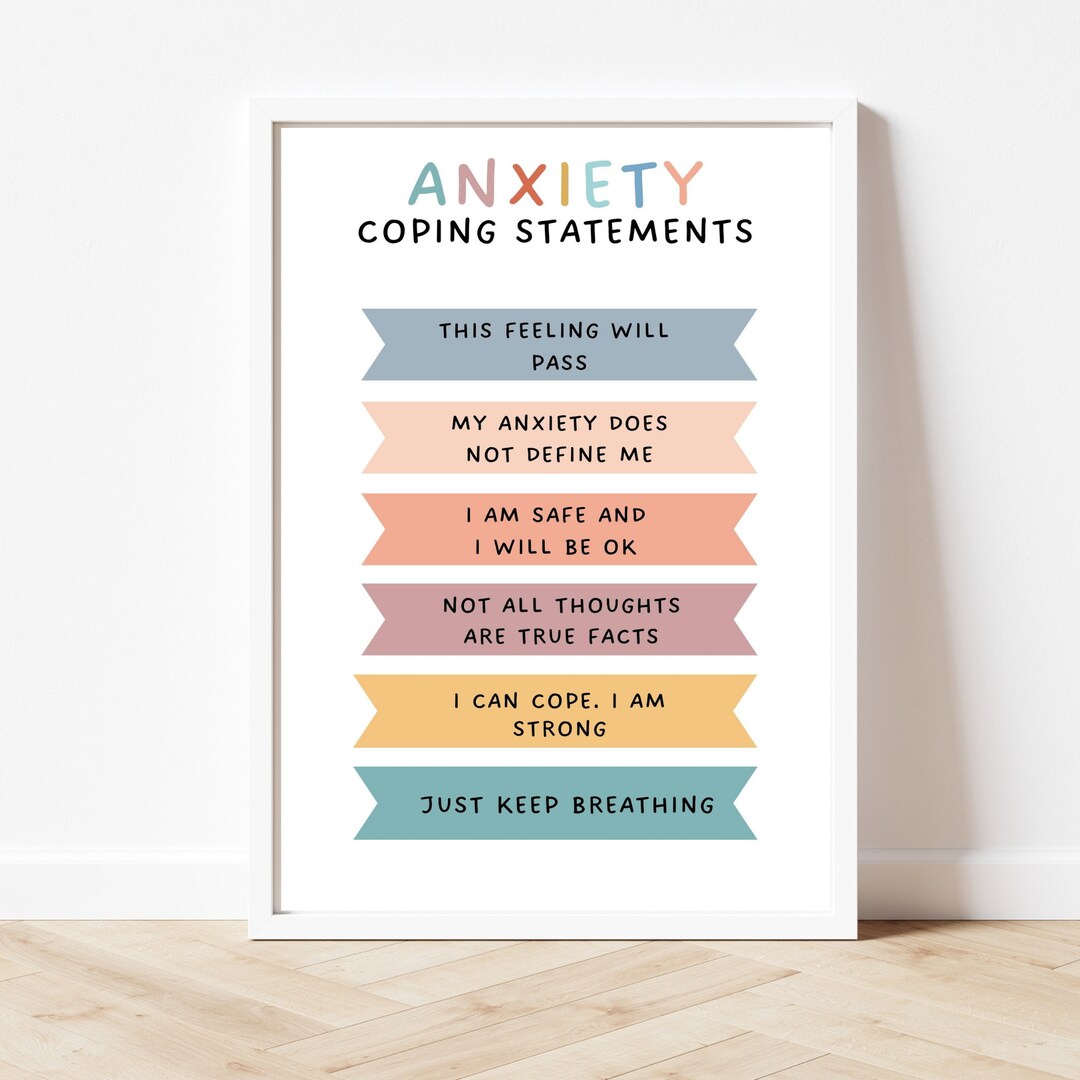 Anxiety Statement Poster, Feelings Poster, Therapy Office Decor ...