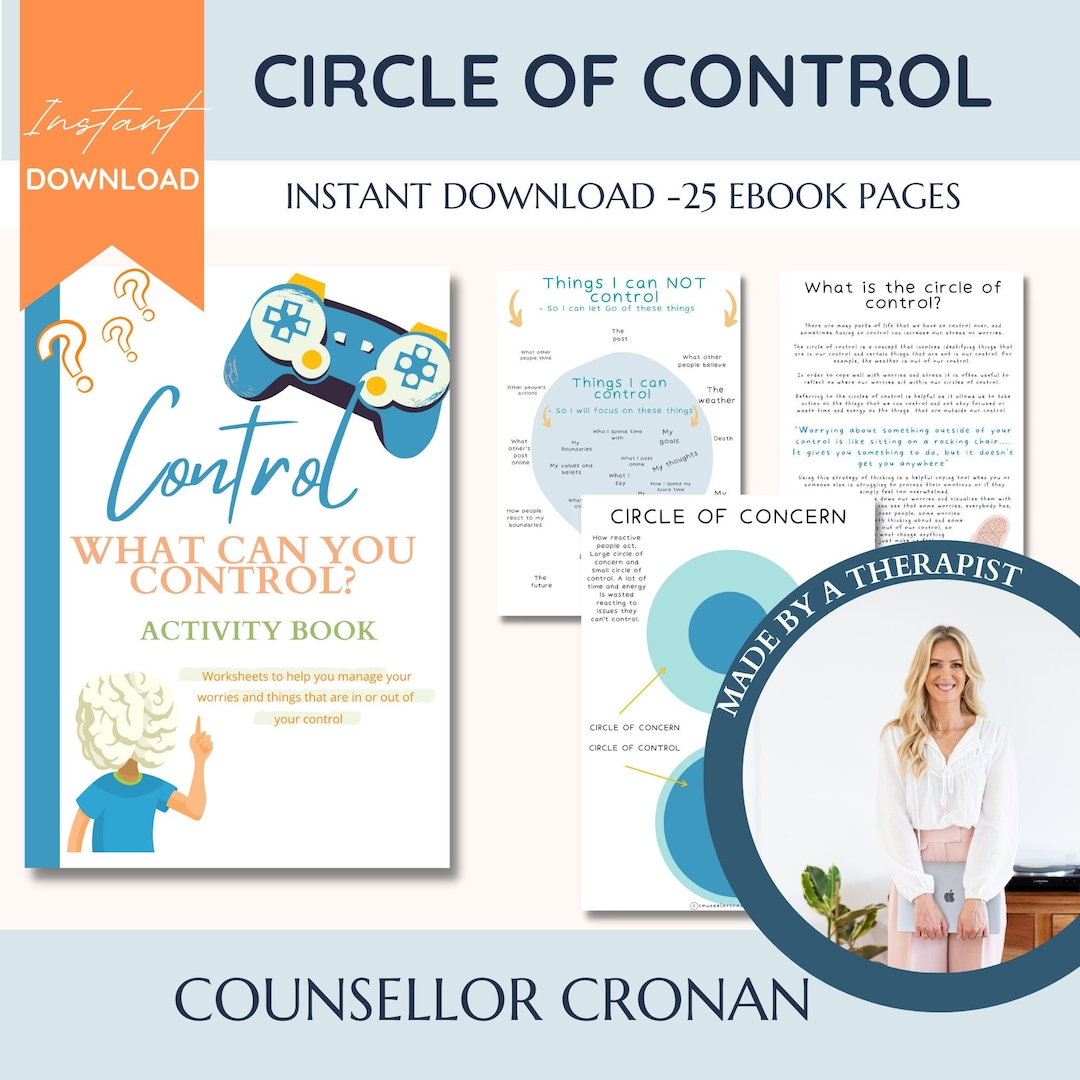Circle of Control Worksheets, Anxiety Relief Workbook, Self Regulation ...