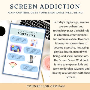 Screen Time Addiction Worksheets, Kids Therapy, Child Therapist ...