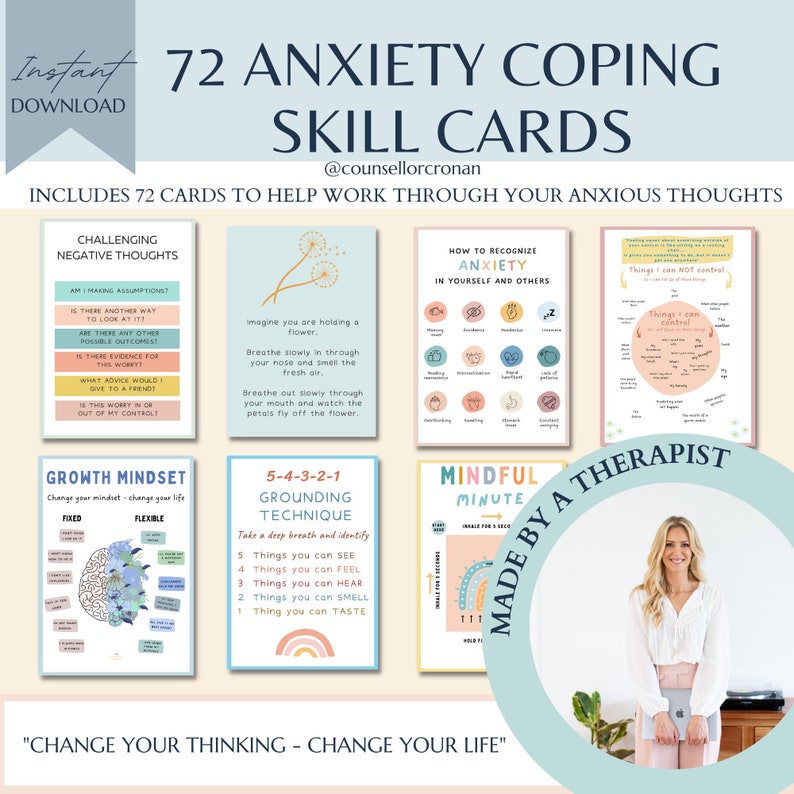 Anxiety Affirmation Cards Therapy Tools Calming Down Corner - Etsy