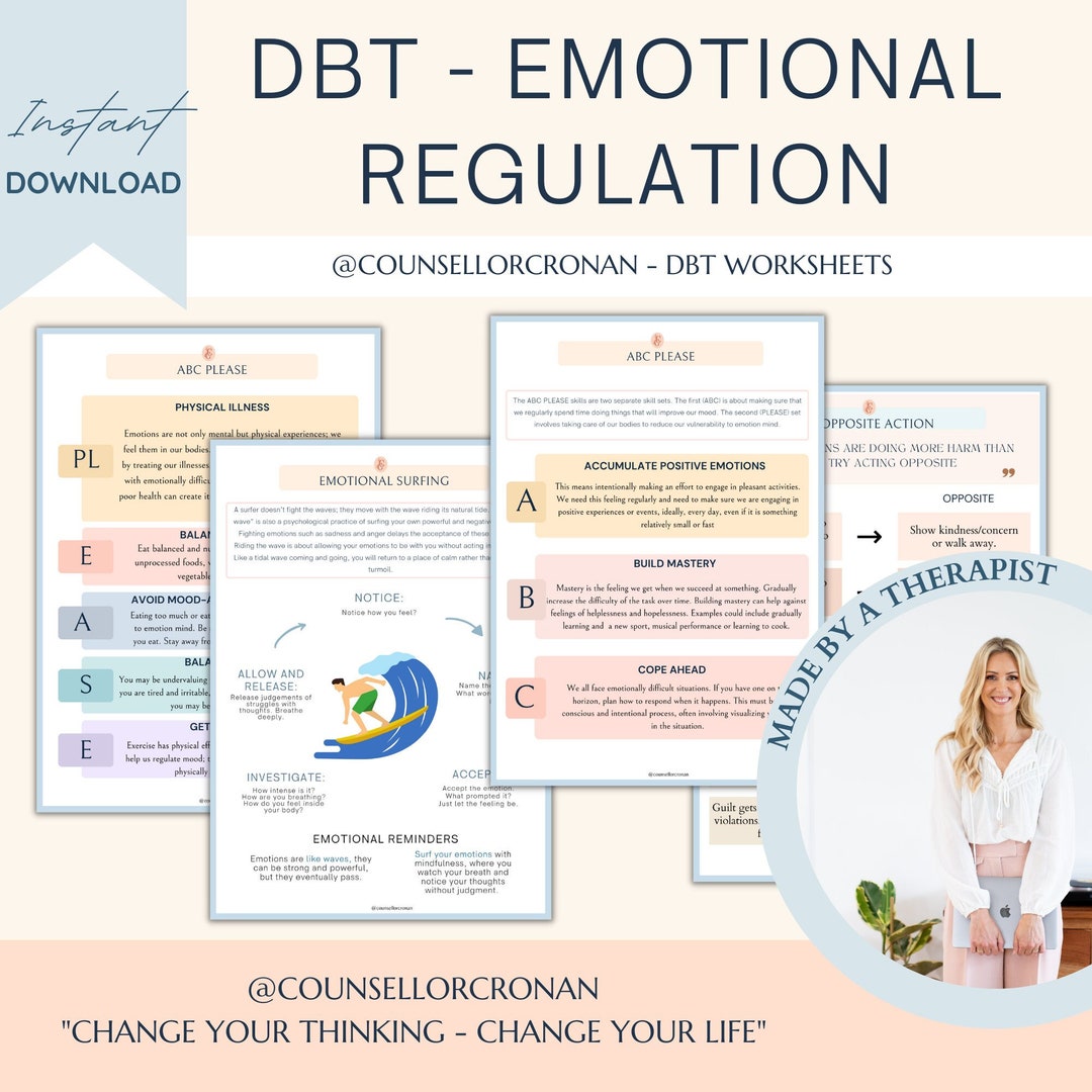 DBT Emotional Regulation Worksheets Therapy Journal DBT - Etsy Australia