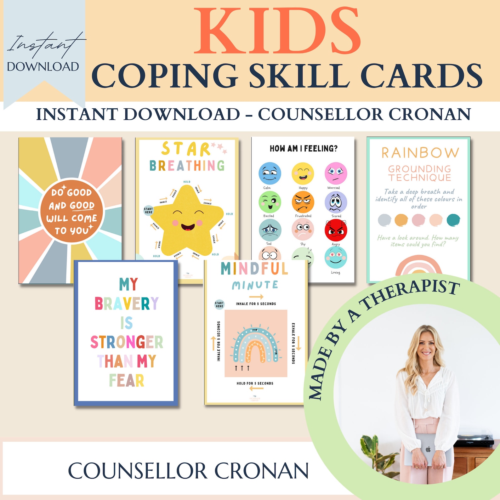 50% off Kids Anxiety Toolbox Bundle, Therapy Bundle, Calm Down ...