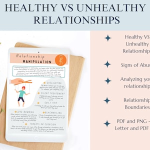 Healthy Vs Unhealthy Relationships Ebook, Workbook, Teen Health ...