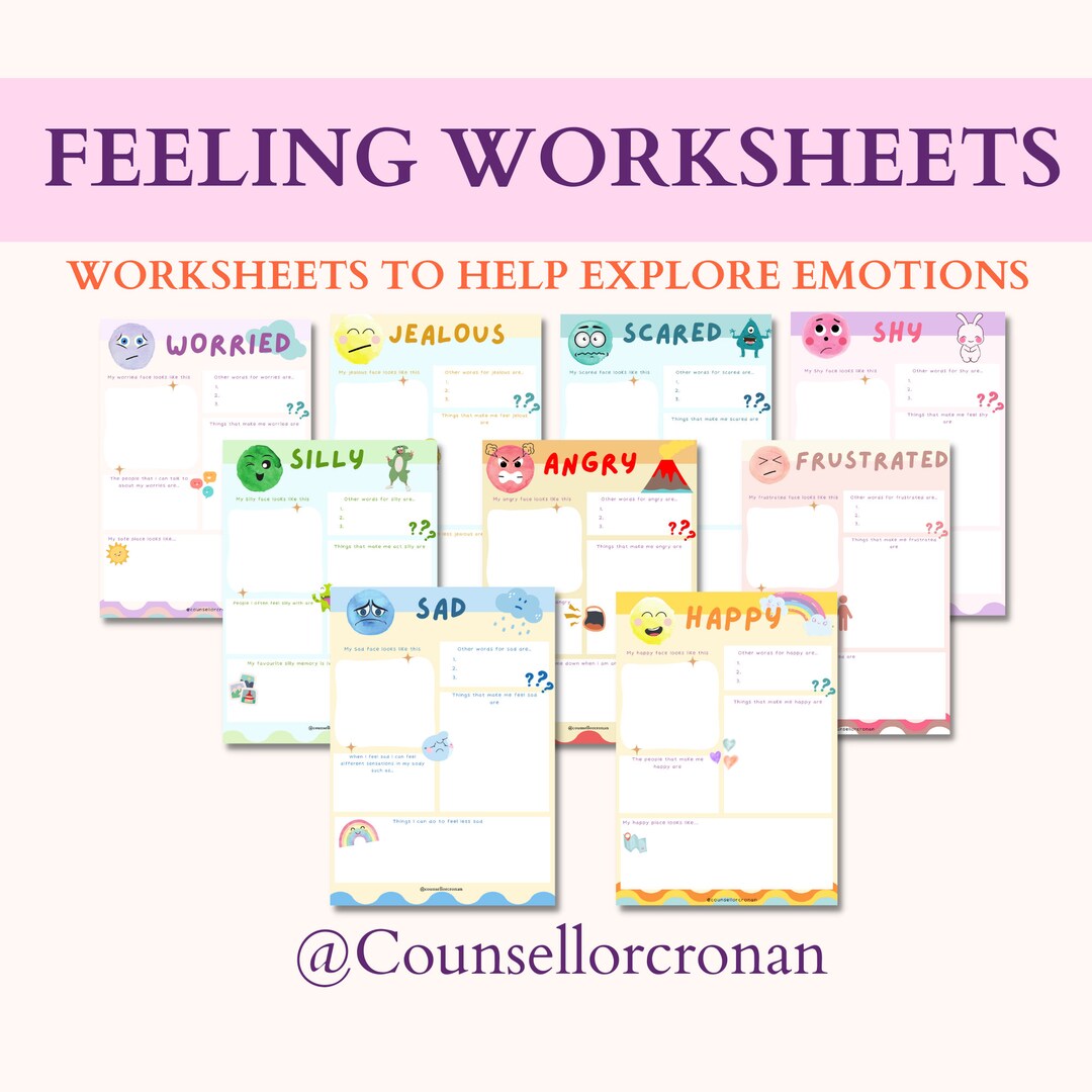 Kids Feelings Exploration Worksheets Emotions Vocabulary - Etsy