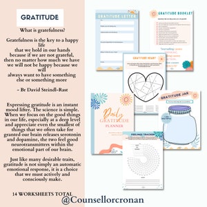 Gratitude Workbook Worksheets Therapy Office Decor Therapist - Etsy