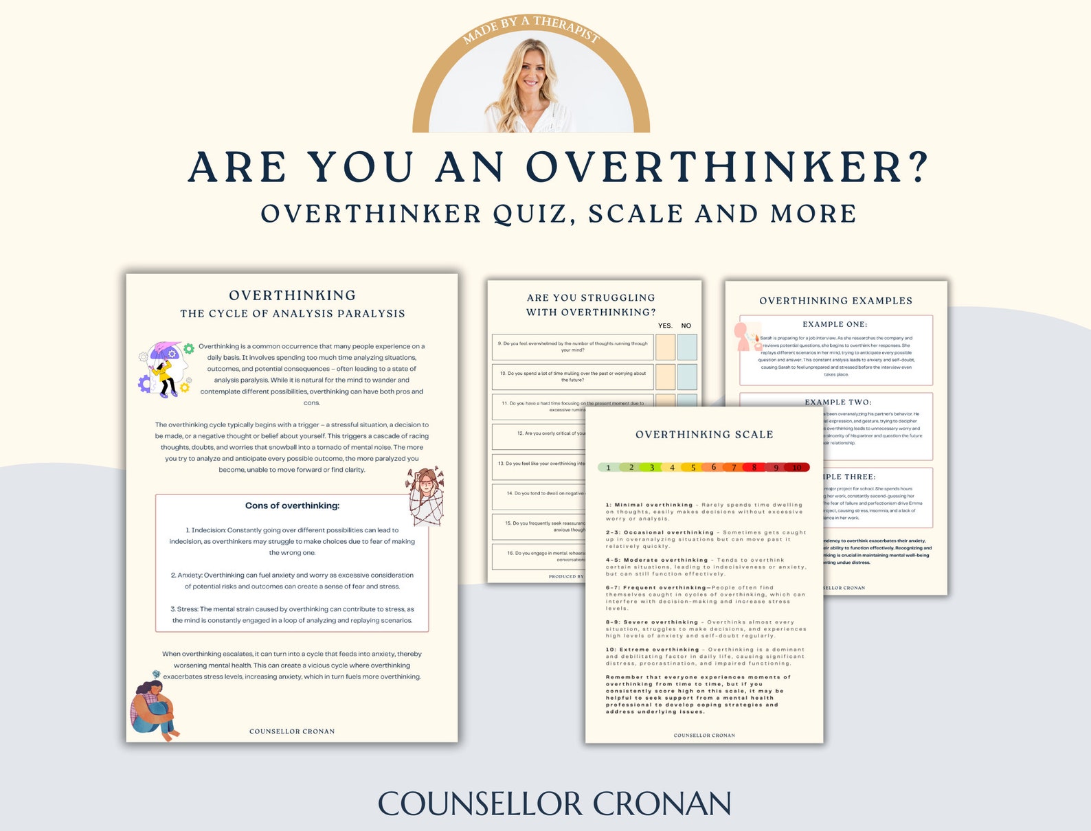 Are You an Overthinker? Overthinking Journal. Therapy Workbook ...
