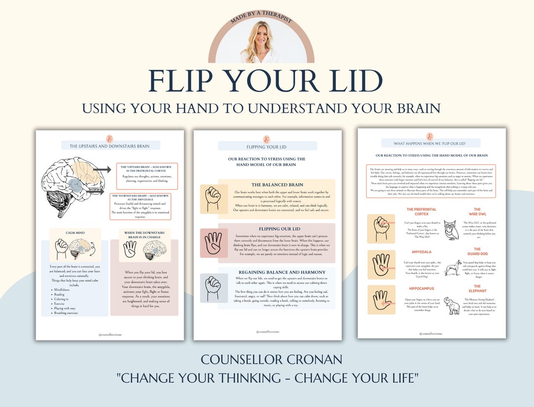 Flip Your Lid Infographic Handout for Emotional Intelligence: - Etsy Canada