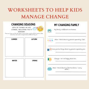 Divorce Worksheets for Kids Separation Journal Therapy - Etsy
