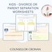 Parent Separation or Divorce Worksheets for Kids, My Houses, Therapy ...