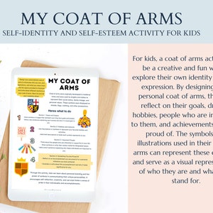 Coat of Arms Self-identity and Self-esteem Worksheets for Kids and ...