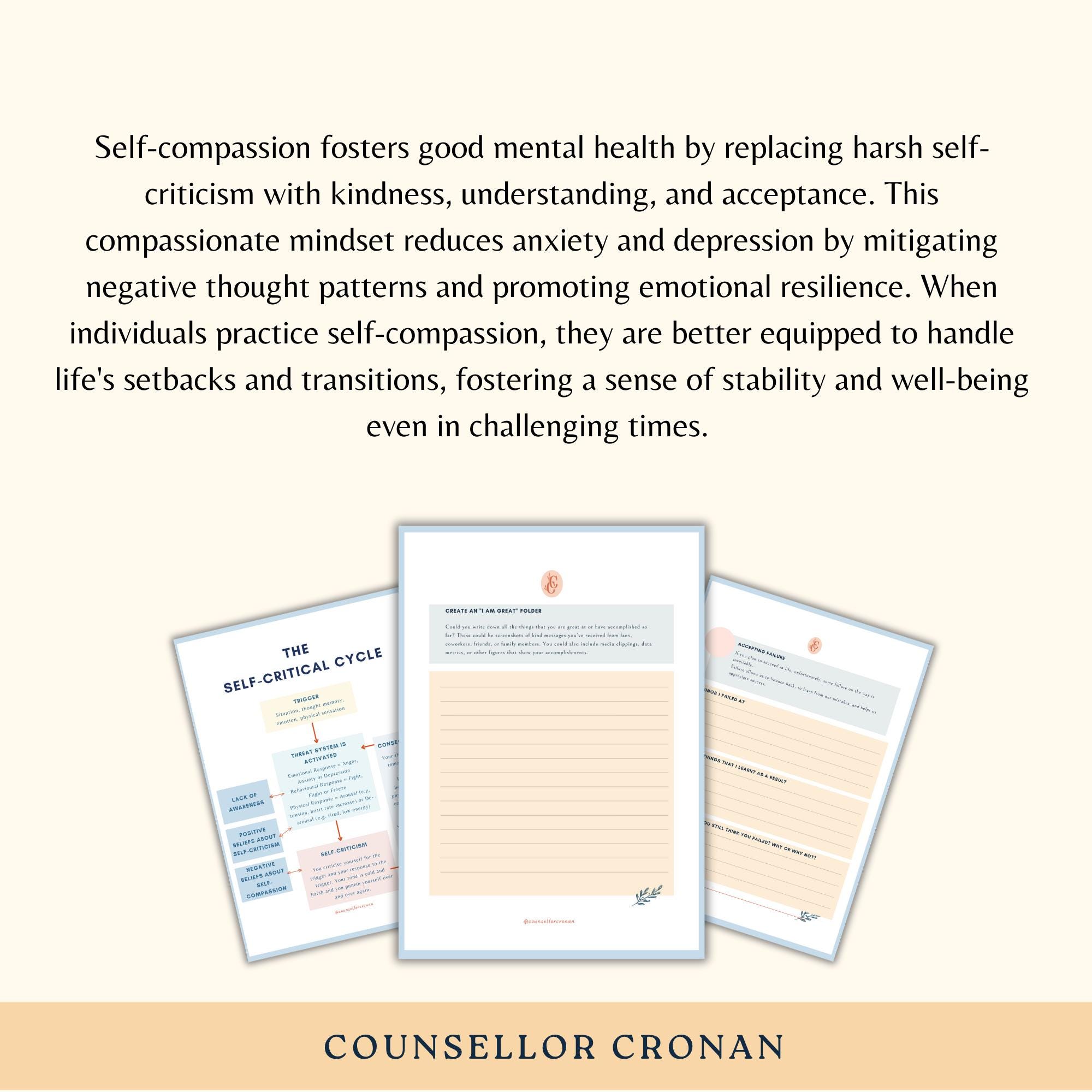 Self-compassion Journal, Self-care Workbook, Positive Affirmations ...