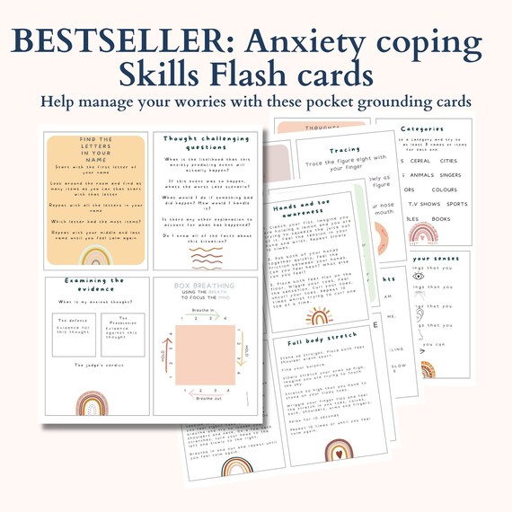Anxiety Affirmation Cards Therapy Tools Calming Down Corner | Etsy