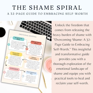 The Shame Spiral Therapy Worksheets for Better Self-worth. Self-care ...