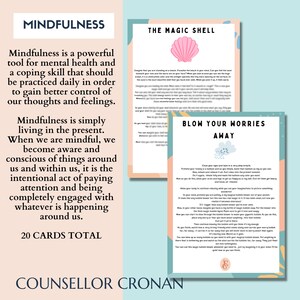 Guided Mindfulness Cards, Scripted Meditation Handouts, Therapy Office ...