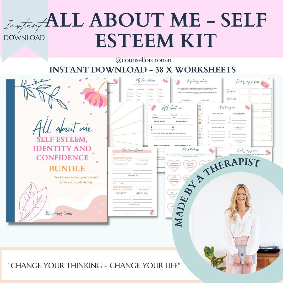 Self Love Therapy Journal Worksheets Mental Health Therapy - Etsy