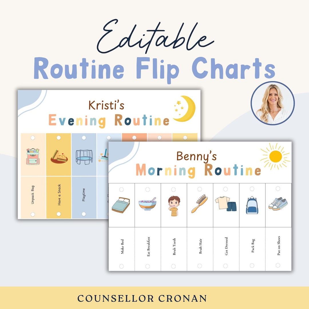 Editable Routine Flip Chart, ADHD Success Chart, to Do List, Morning ...
