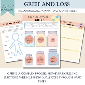 Kids Grief and Loss Worksheets Therapy Workbook Kids - Etsy