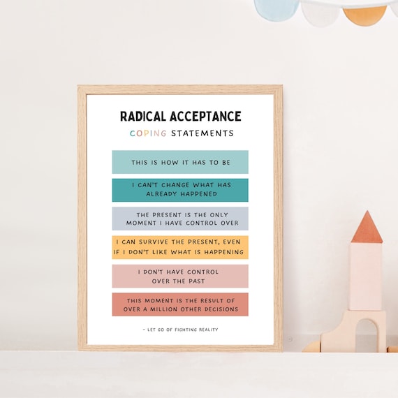 Radical Acceptance Coping Statements Poster DBT Skills DBT, 44% OFF