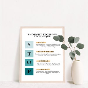 Mindfulness Grounding Technique, Stop Poster, Feelings Poster, Mental ...