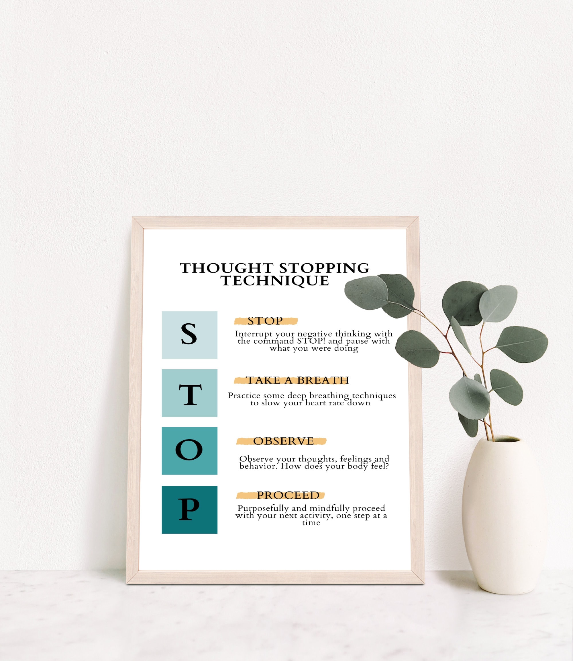 Mindfulness Grounding Technique Stop Poster Feelings Poster - Etsy ...