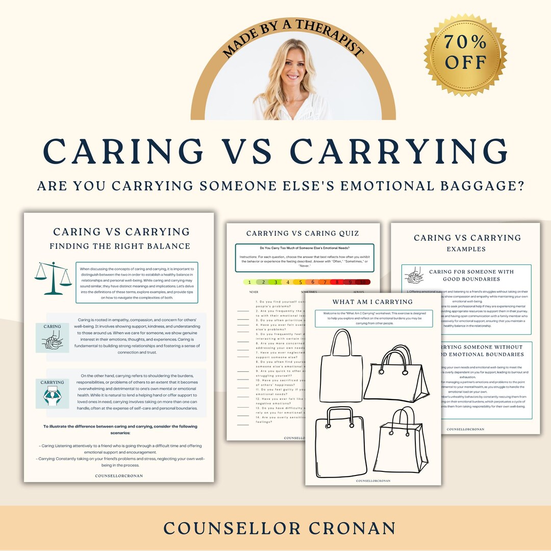 Caring Vs Carrying Workbook. an Emotional Baggage Therapeutic Tool ...
