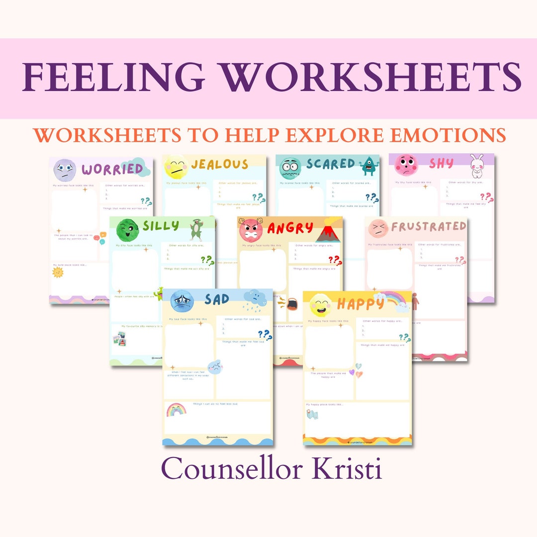 Kids Feelings Exploration Worksheets, Emotions Vocabulary, Social ...