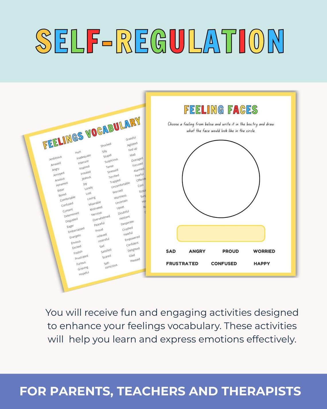 Self Regulation Worksheets, Kids Feelings, School Counseling Resources ...