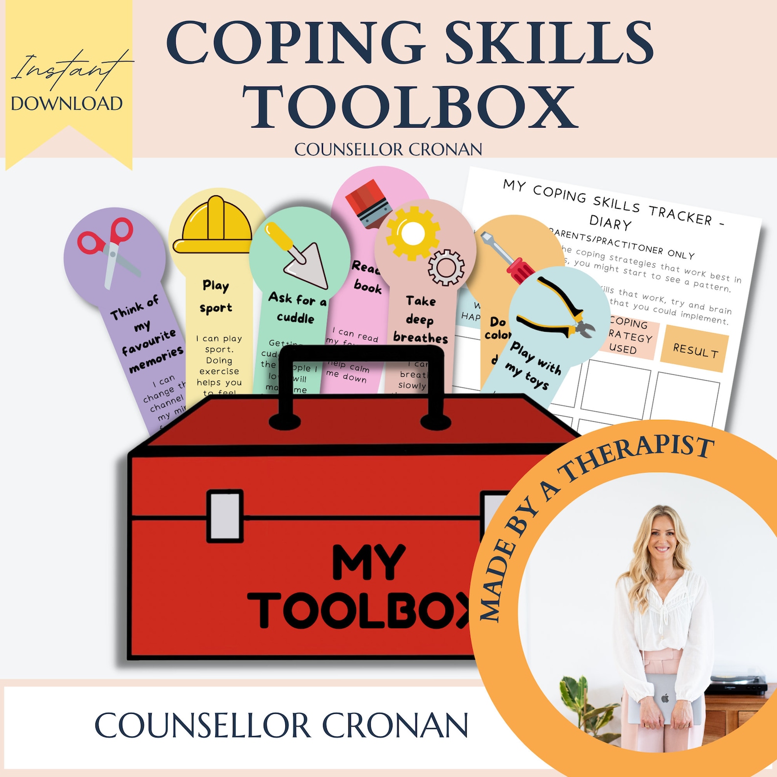 50% off Kids Anxiety Toolbox Bundle, Therapy Bundle, Calm Down ...