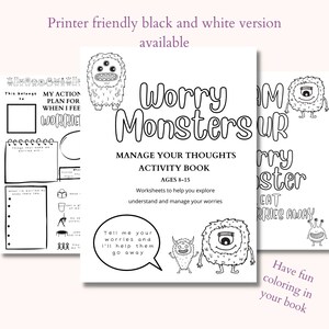 Worry Monster Activity Book Manage Worries Anxiety Relief - Etsy Canada