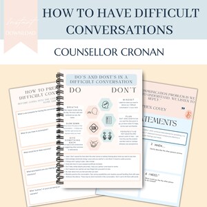 How to Have Difficult Conversations. Communication Workbook Planner ...