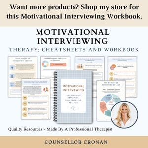 Motivational Interviewing MI Cheat Sheet. Therapist Workbook. Therapy ...