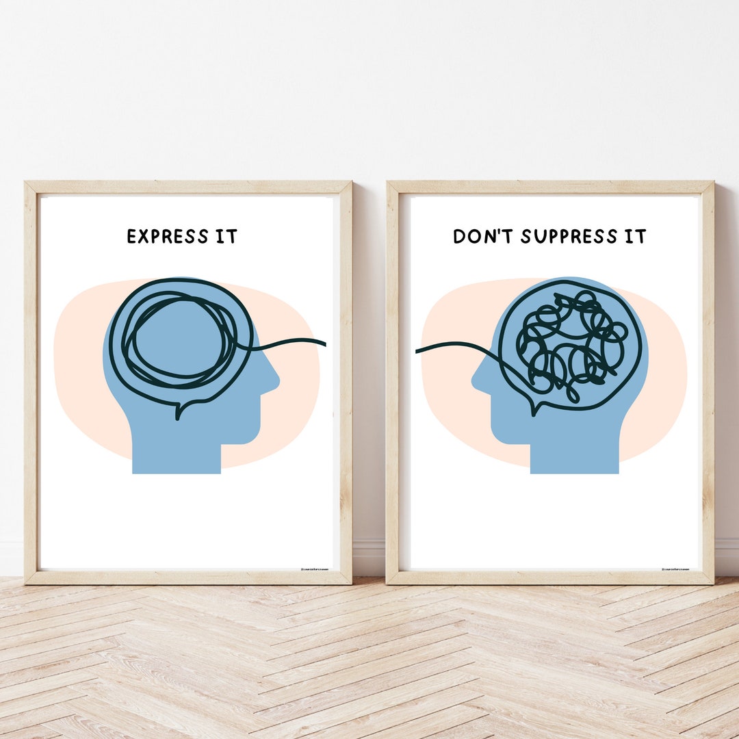 Talking Heads. Therapy Heads Poster, Feelings Print, Therapy Office ...